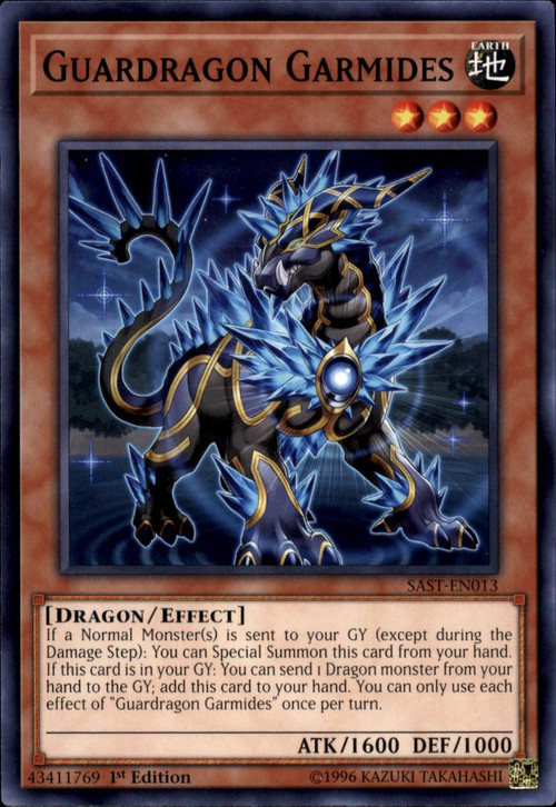YuGiOh Savage Strike Single Card Common Guardragon Garmides SAST-EN013 ...