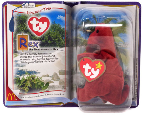 Teenie Beanie Babies 2000 Dinosaur Trio Rex the Tyrannosaurus Rex ...