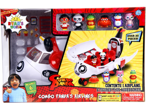 Ryans World Combo Pandas Airlines Playset Includes 6 Figures Pocket ...