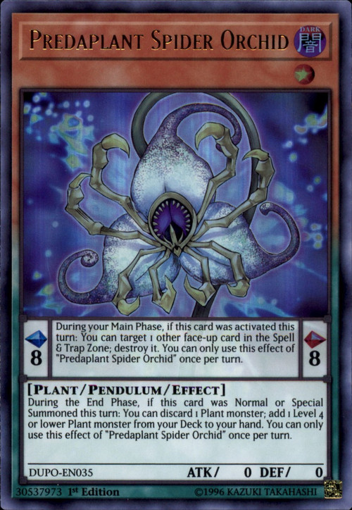 YuGiOh Duel Power Single Card Ultra Rare Predaplant Spider Orchid DUPO ...