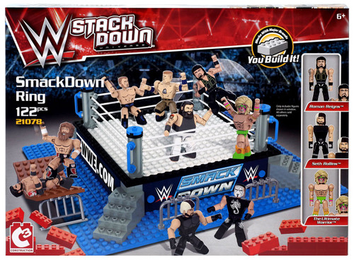 WWE Wrestling C3 Construction WWE StackDown SmackDown Ring Set 21078 ...