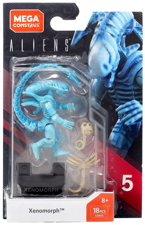 Aliens Heroes Series 5 Xenomorph Mini Figure Blue Mega Construx - ToyWiz
