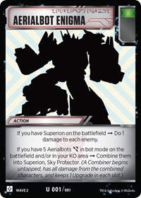 Transformers Trading Card Game Rise of the Combiners Single Card Uncommon Aerialbot Enigma 001 ...