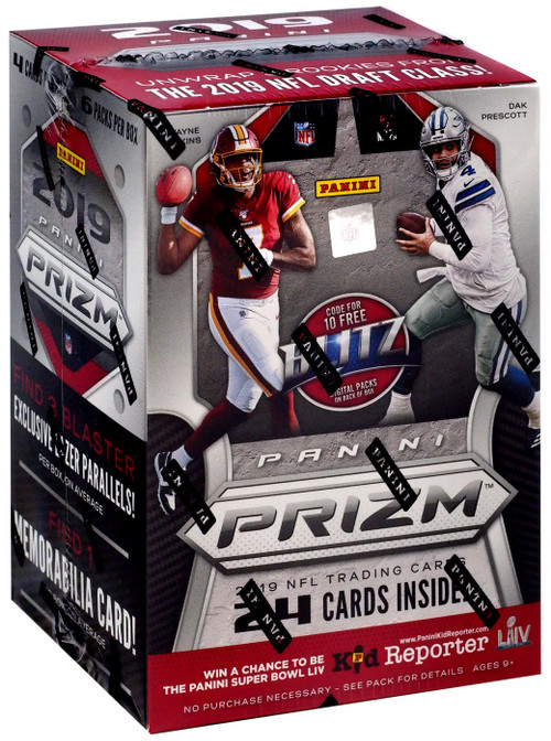NFL Panini 2019 Prizm Football Trading Card BLASTER Box 6 Packs, 1 ...