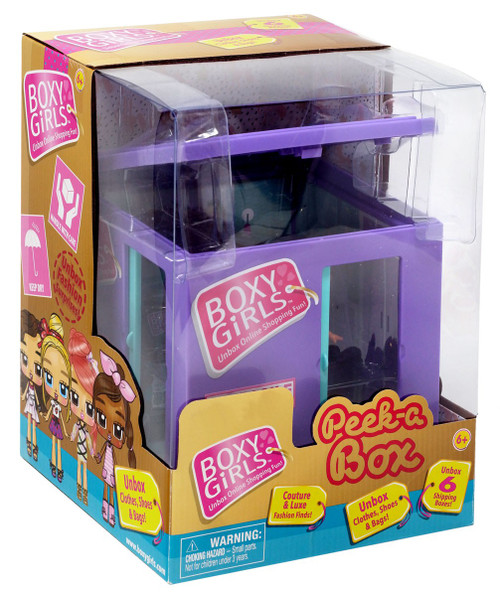 Boxy Girls Peek-A-Box Exclusive Mini Doll Purple Jay at Play - ToyWiz