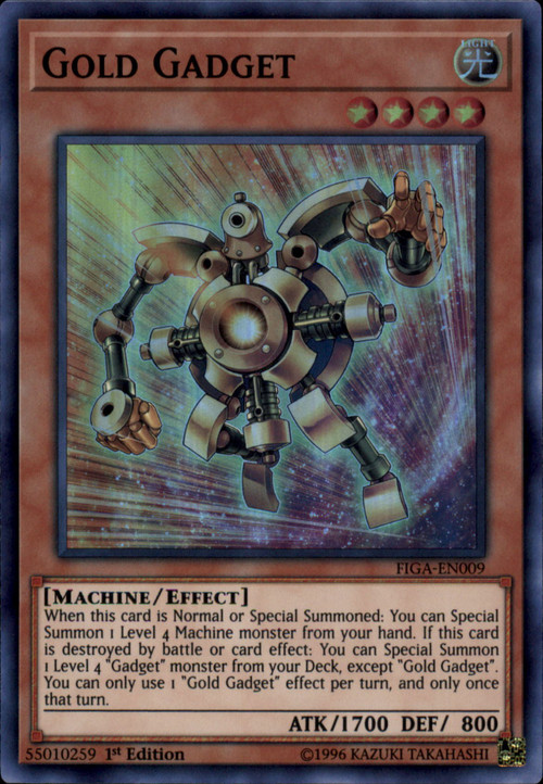 YuGiOh Fists of the Gadgets Single Card Super Rare Gold Gadget FIGA ...