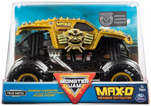 Monster Jam True Metal Max-D 124 Diecast Car Gold, 124 Spin Master - ToyWiz
