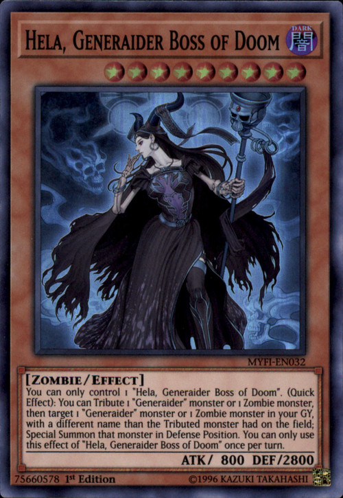 YuGiOh Mystic Fighters Single Card Super Rare Hela, Generaider Boss of ...