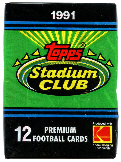 NFL Topps 1991 Stadium Club Football Trading Card Pack 12 Cards - ToyWiz
