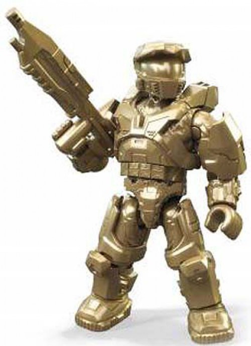 Halo 10th Anniversary Series Gold Master Chief Ultra Rare Minifigure ...