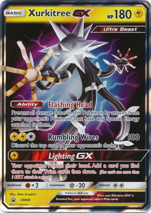 Pokemon Sun Moon Promo Single Card Ultra Rare Xurkitree GX SM68 - ToyWiz