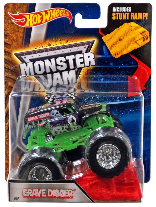 Hot Wheels Monster Jam Grave Digger 164 Diecast Car 05 Black, Stunt ...