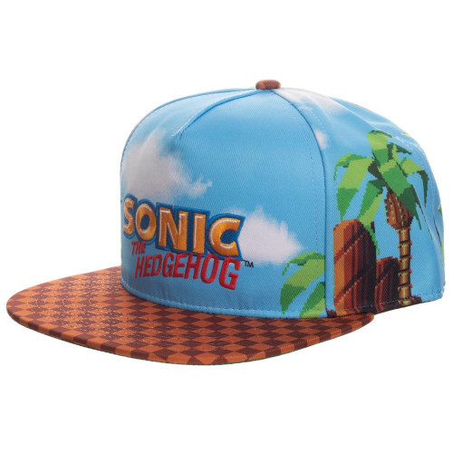 Sonic The Hedgehog All-Over Print with Embroidery Snapback Cap Bioworld ...