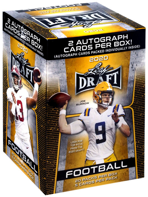 NFL Leaf 2020 Draft Football Trading Card RETAIL BLASTER Box 20 Packs ...