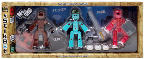 Stikbot Off the Grid Striker, Clint Pixel Figure Zing - ToyWiz