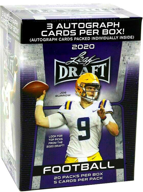 NFL Leaf 2020 Draft Football Trading Card PREMIUM BLASTER Box 20 Packs ...