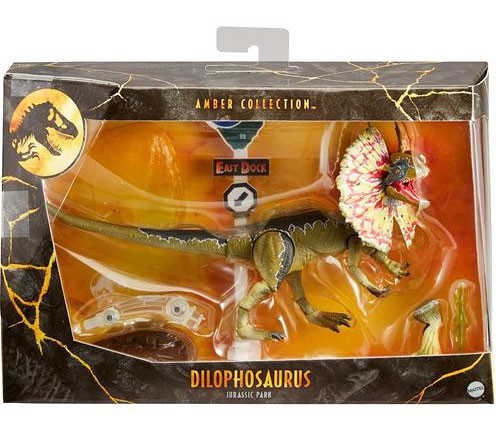 Jurassic Park Amber Collection Dilophosaurus 6 Action Figure Mattel ...