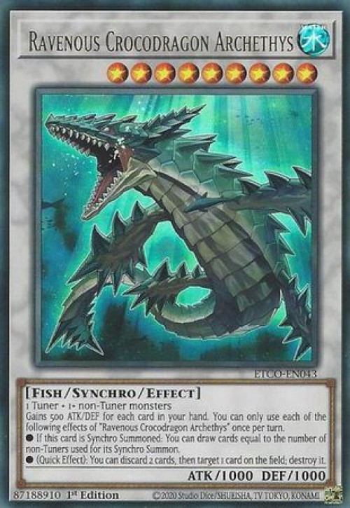 YuGiOh Eternity Code Single Card Ultra Rare Ravenous Crocodragon ...
