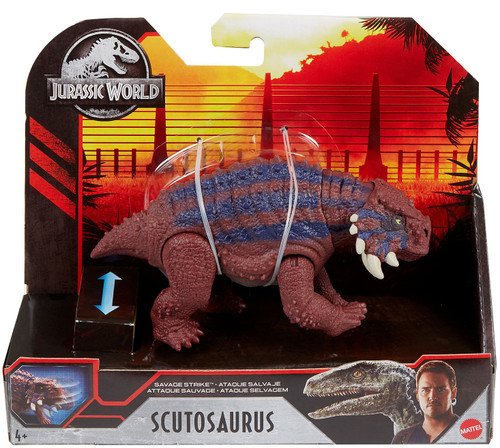 Jurassic World Scutosaurus Action Figure Savage Strike Mattel - ToyWiz