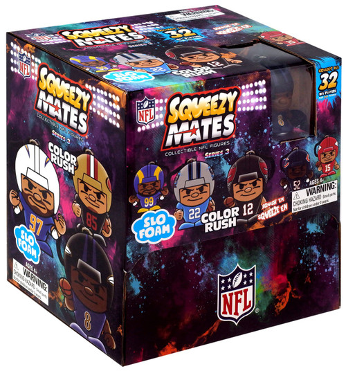 NFL Squeezy Mates Series 3 Color Rush Mystery Box 24 Packs Party Animal ...