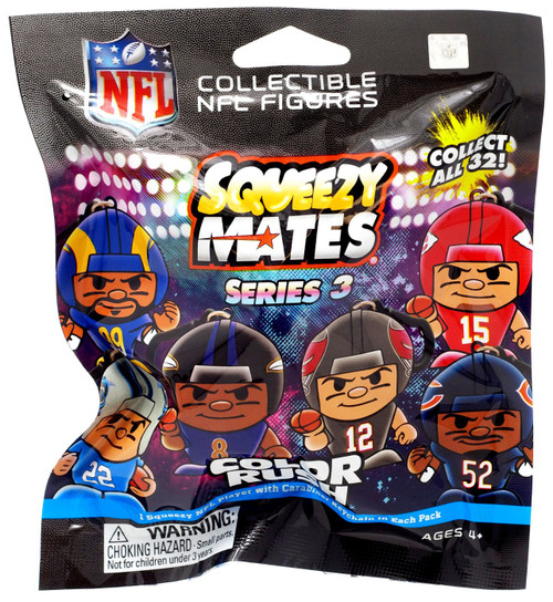 NFL Squeezy Mates Series 3 Color Rush Mystery Pack 1 RANDOM Slo Foam ...
