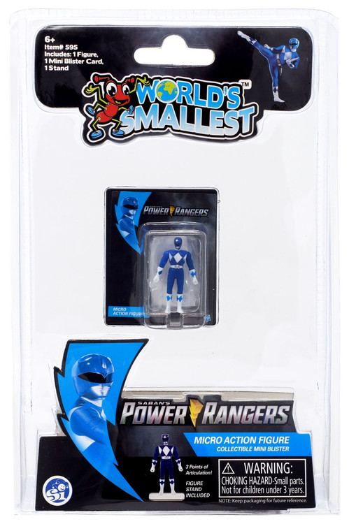 Worlds Smallest Mighty Moprhin Power Rangers Blue Ranger Micro Figure ...