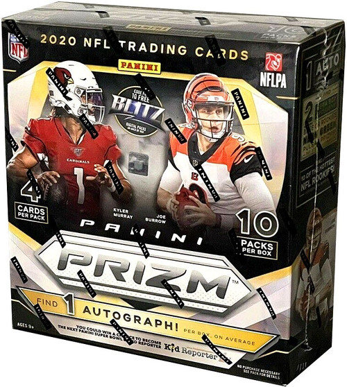 NFL Panini 2020 Prizm Football Trading Card MEGA Box 10 Packs, 1 Rookie ...