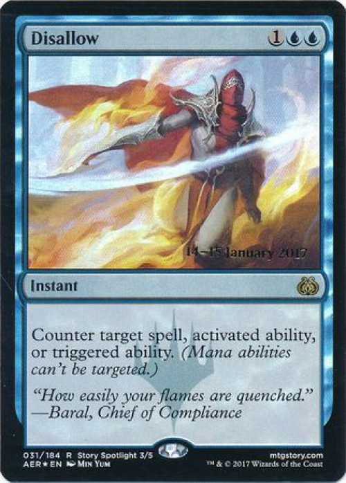 Magic The Gathering Prerelease Release Single Card Rare Disallow 31 ...