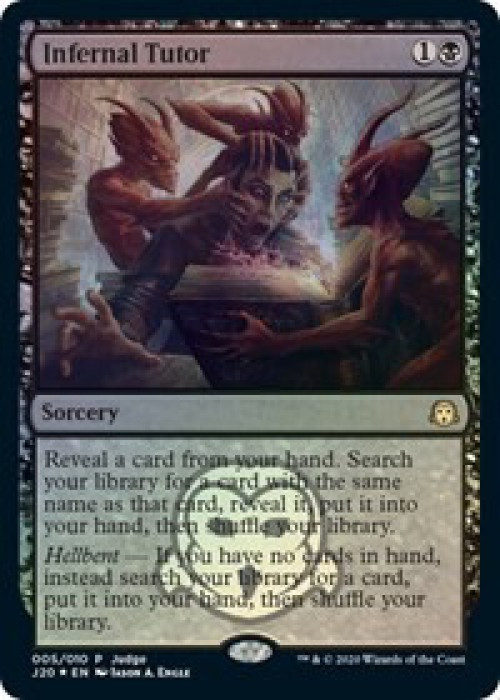 Magic The Gathering DCI Judge Promo Single Card Promo Infernal Tutor 5 ...