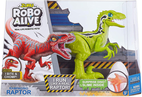 Robo Alive Rampaging Raptor Robotic Pet Figure Green Zuru Toys - ToyWiz