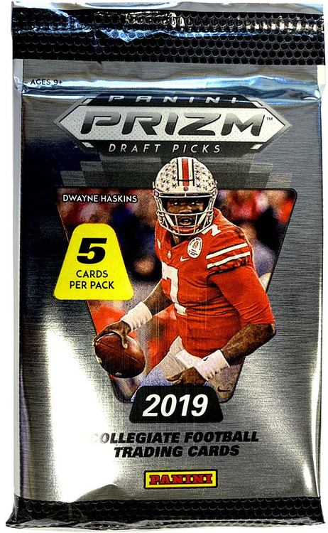 NFL Panini 2019 Prizm Draft Picks Football Trading Card RETAIL Pack 5 ...