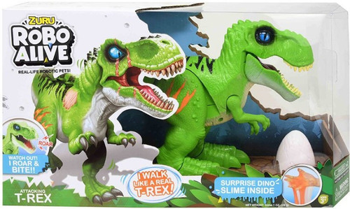 Robo Alive Attacking T-Rex Robotic Pet Figure Bright Green, Surprise ...