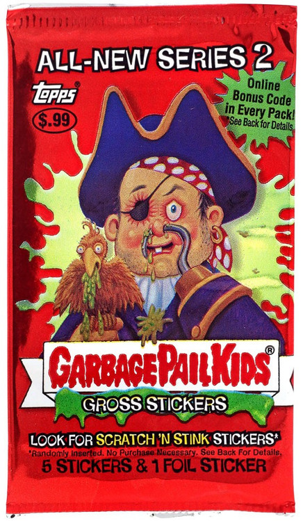 Garbage Pail Kids Topps All-New Series 2 Trading Card Sticker Pack 5 ...