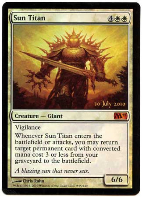 Magic The Gathering Prerelease Release Single Card Promo Sun Titan 35 ...
