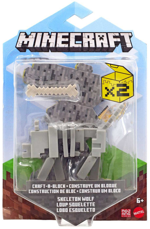 Minecraft Craft-A-Block Skeleton Wolf 3.25 Action Figure Mattel Toys ...