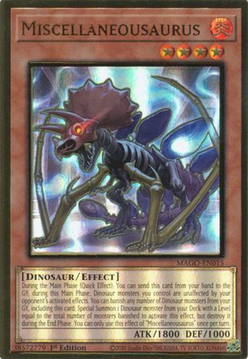 YuGiOh Maximum Gold Single Card Premium Gold Rare Miscellaneousaurus ...