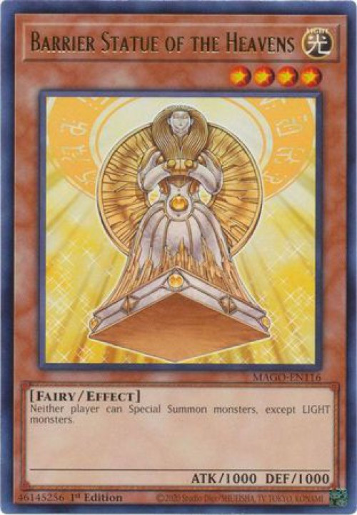 YuGiOh Maximum Gold Single Card Rare Barrier Statue of the Heavens MAGO ...