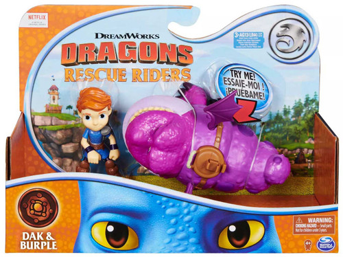 How to Train Your Dragon Rescue Riders Dak Burple Figure Set Spin ...