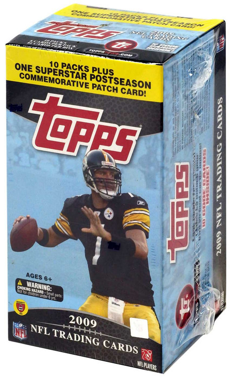 NFL Topps 2009 Football Trading Card BLASTER Box 10 Packs Patch Card ...