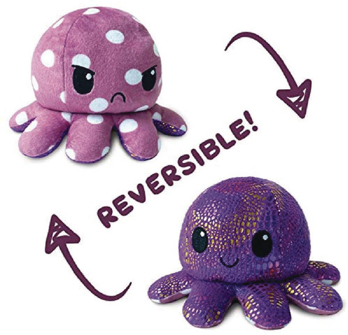 Octopus Octopus 6.5 Mini Reversable Plush Polka Dot to Purple Teeturtle ...