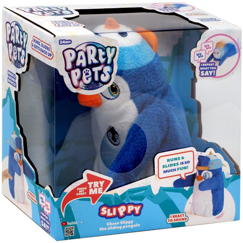 Party Pets Slippy the Penguin Robotic Pet Figure Blue Eolo Toys - ToyWiz