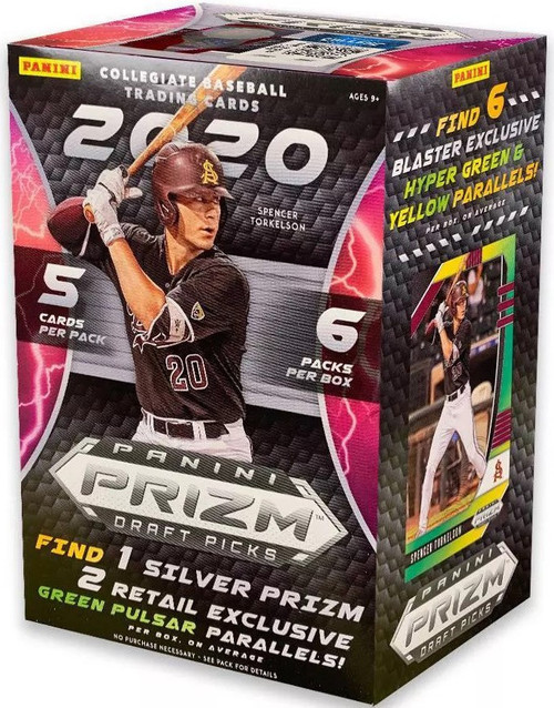 MLB Panini 2020 Prizm Draft Picks Baseball Trading Card BLASTER Box 6 ...