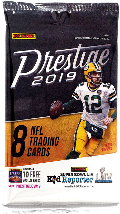 NFL Panini 2019 Prestige Football Trading Card Pack 8 Cards - ToyWiz