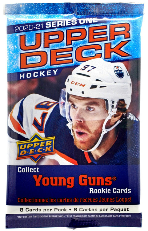 NHL Upper Deck 2020-21 Series 1 Hockey Trading Card Pack 8 Cards - ToyWiz