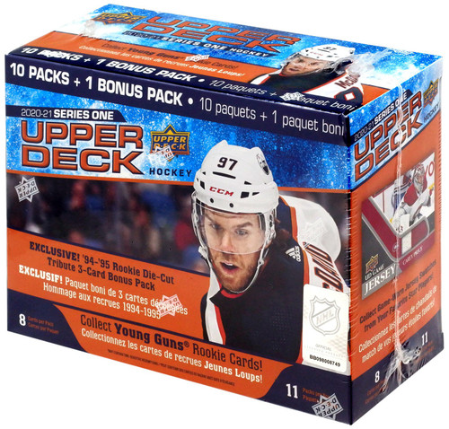 NHL Upper Deck 2020-21 Series 1 Hockey Trading Card MEGA Box 10 Packs 1 ...