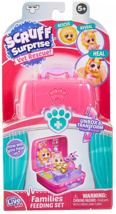 Little Live Pets Scruff Surprise Vet Rescue Families Feeding Set Mini ...