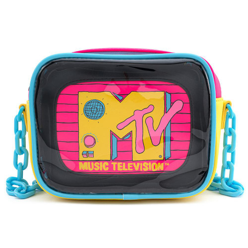 MTV 2 Piece Crossbody Bag Clear PVC Faux Leather Loungefly - ToyWiz