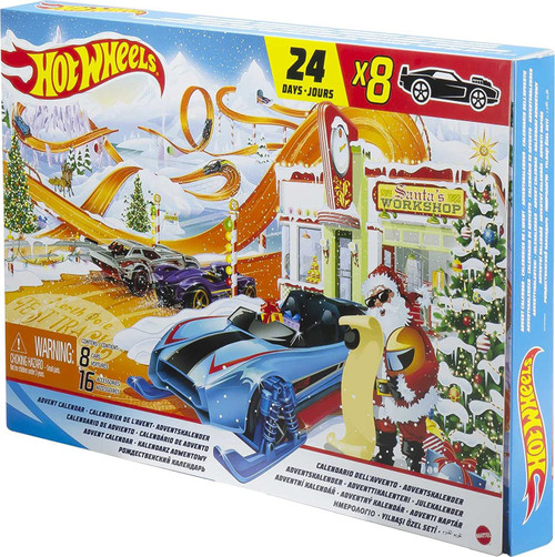 Hot Wheels 2021 Holiday Hot Rods 164 Advent Calendar Santas Workshop, 8 ...