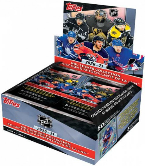 NHL Topps 2020-21 Hockey Sticker Collection Box 50 Packs - ToyWiz