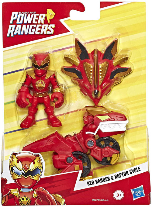 Power Rangers Playskool Heroes Red Ranger Raptor Cycle Figure 2-Pack ...